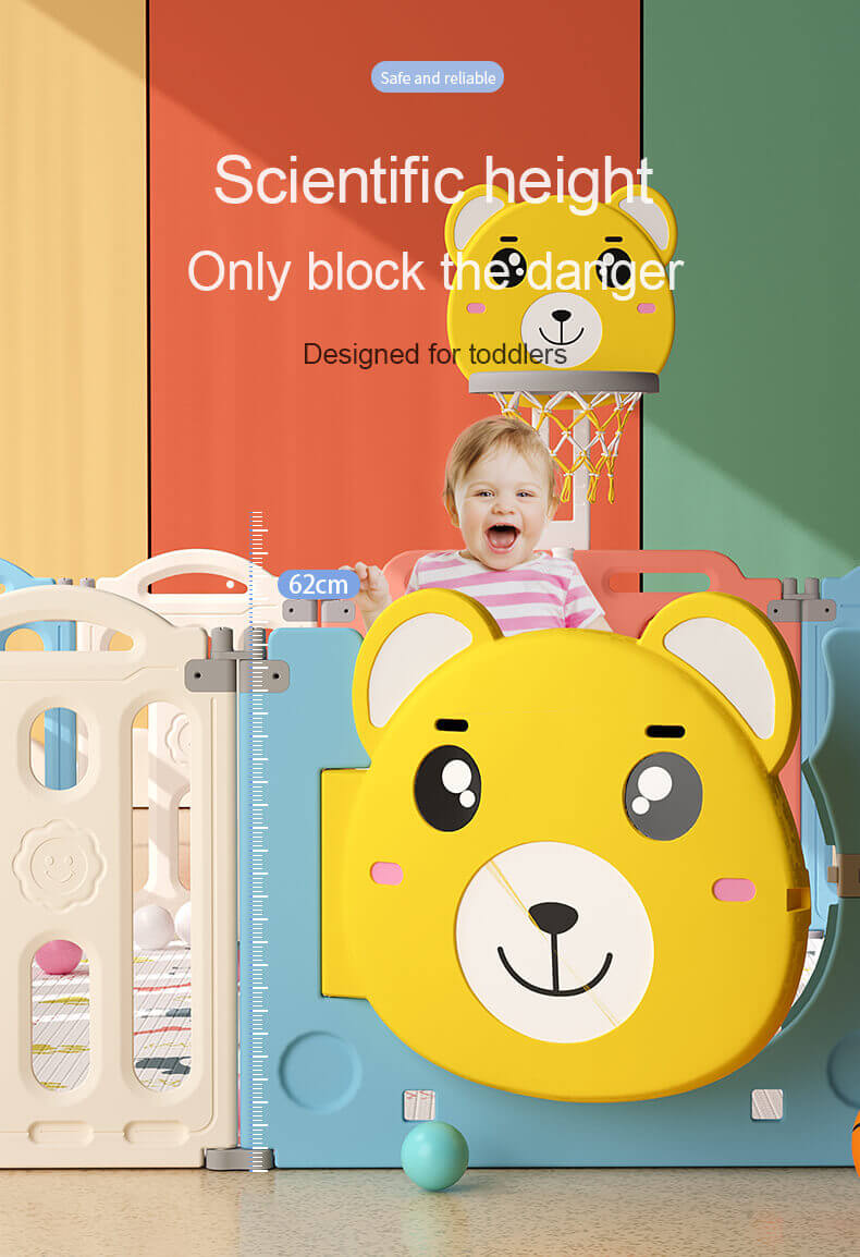 Cartoon playpen baby fence foldable toddler activity center safety play ...
